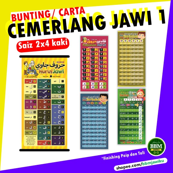 Banner Bunting Cemerlang Jawi - BBM Jawiku Banner Jawi Carta Jawi ...