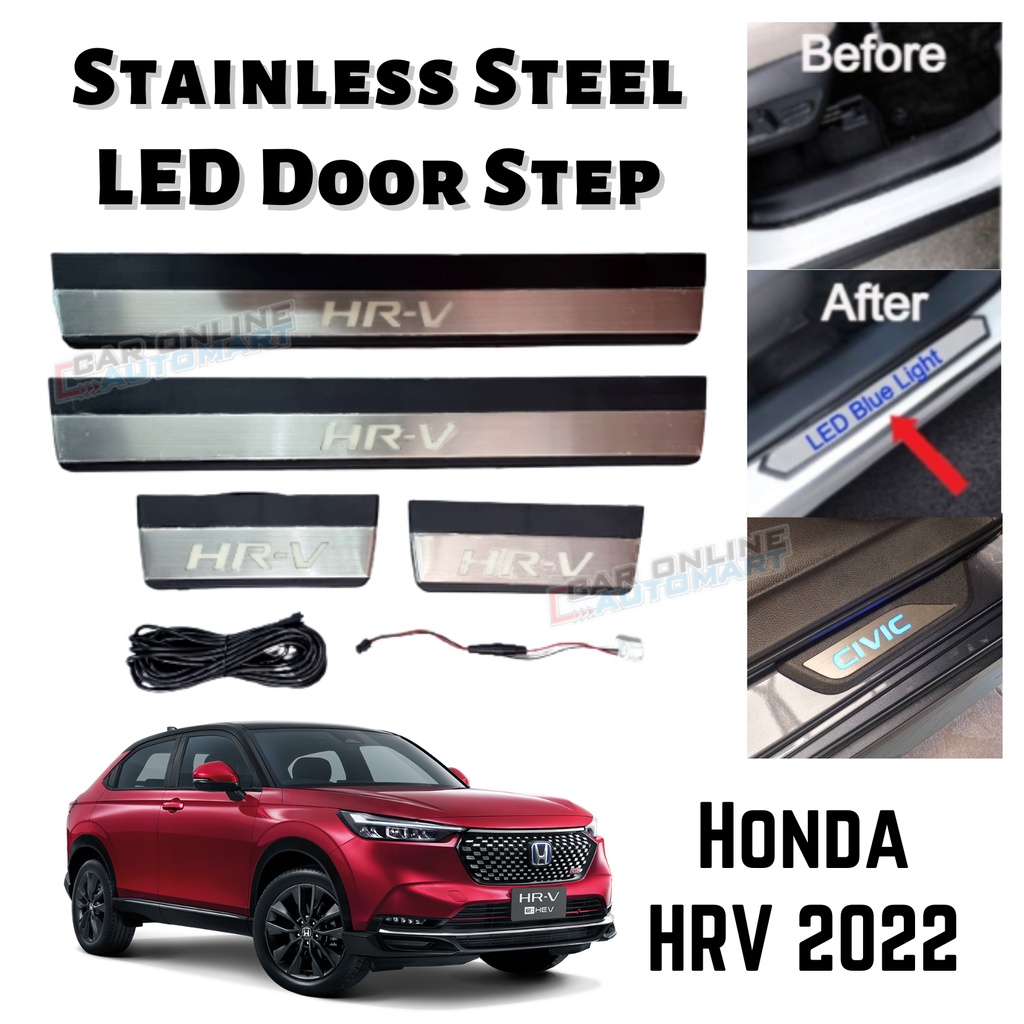 LED Door Step for HONDA HRV 2022 STAINLESS STEEL DOOR SIDE STEP WITH ...