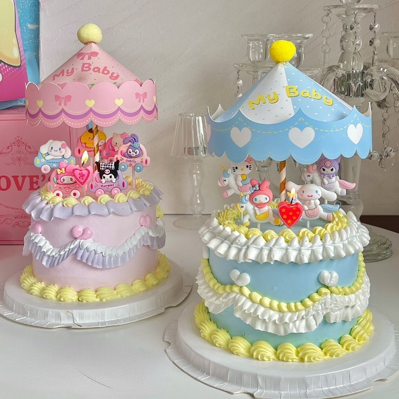 [Spot] ins style cute cake baking decoration ornaments small car big ...