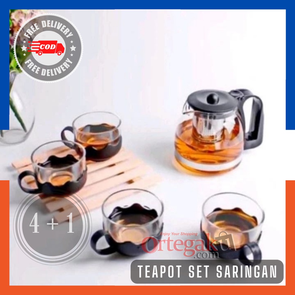HITAM Teapot TEAPOT WITH Strainer SET 5 IN 1 | Tea POT SET MEDIUM TEA ...