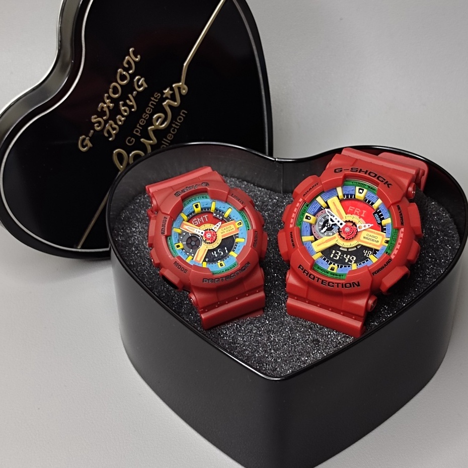 【COUPLE SET】GA-110FC-1A AND BA-110FC-1A /APPLE RED/PREMIUM QUALITY ...