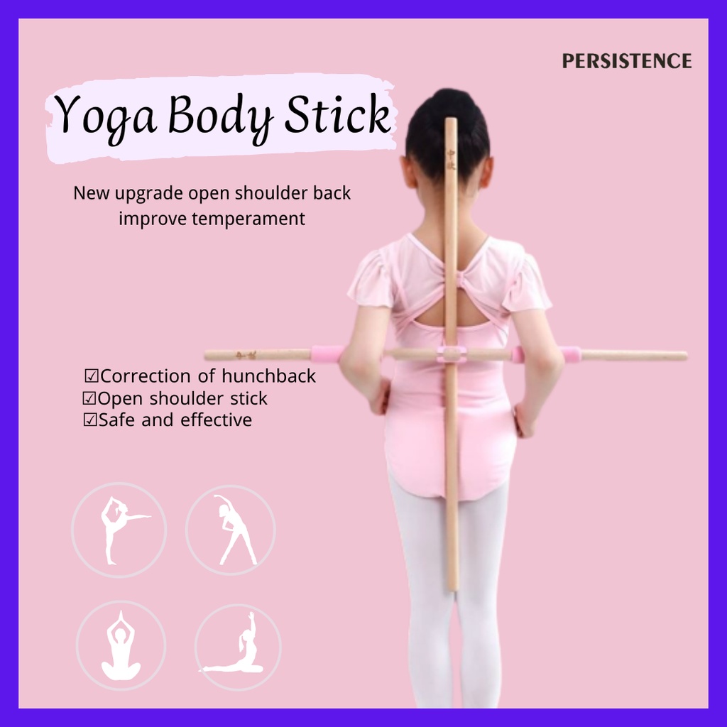 Body Shape Wooden Stick Open Shoulder Open Back Stretching Yoga ...