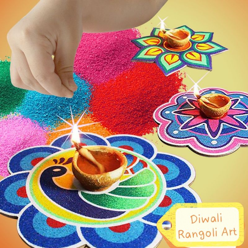 ️Ready Stock ️Sand Art Rangoli Board Kit Diwali Craft Deepavali ...