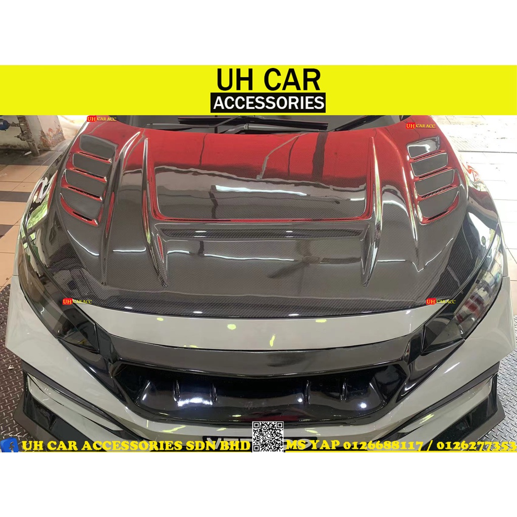 HONDA CIVIC FC 2016-2021 BATMAN CARBON FIBRE BONNET BONET HOOD | Shopee ...