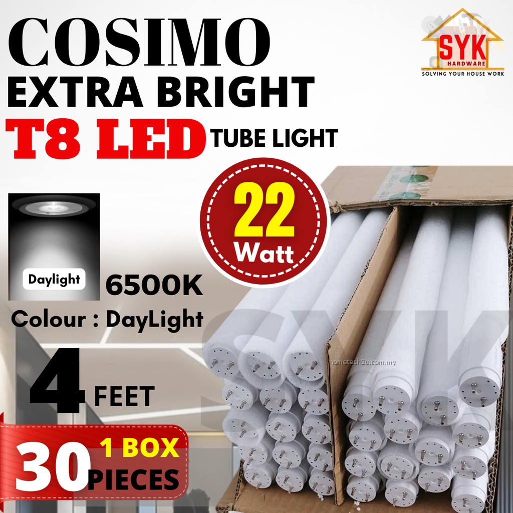 SYK COSIMO 36W 22W T8 Extra Bright 4Ft LED Tube Light Daylight 6500K ...