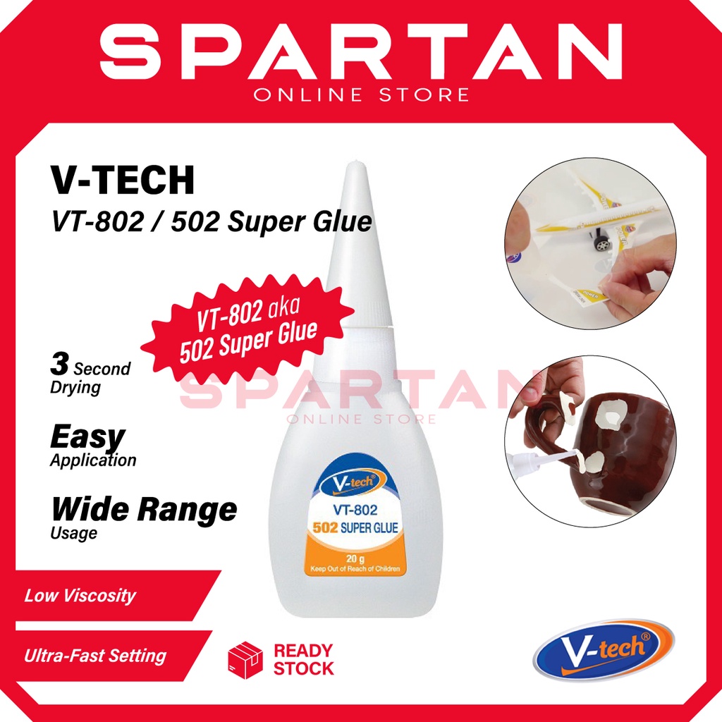 20g V-tech 502 Super Glue 3 seconds gum ; Vtech Super Glue 502 ; Gum Cepat Kering 3 sec 三秒快干胶水 ...