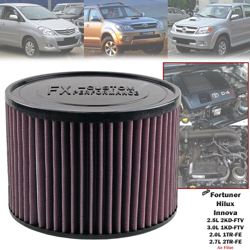Toyota Hilux VIGO Fortuner Innova 2005-2014 High Flow Air Filter Kit ...