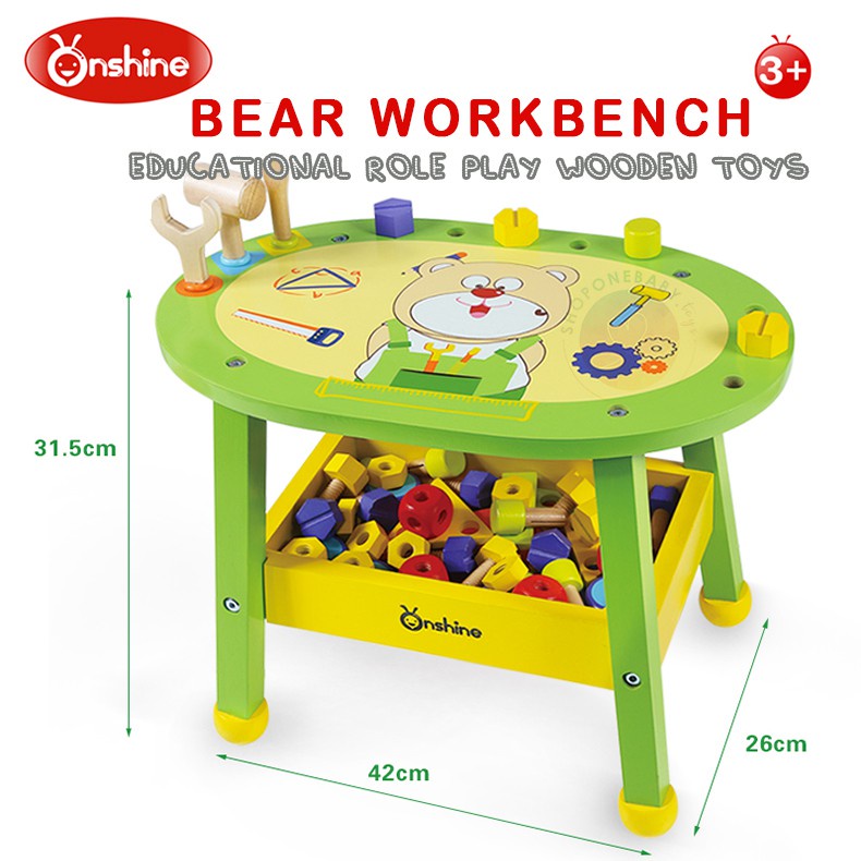 KAYU Onshine Cherry Bear Workbench Work Table Toy Wooden Work Desk ...