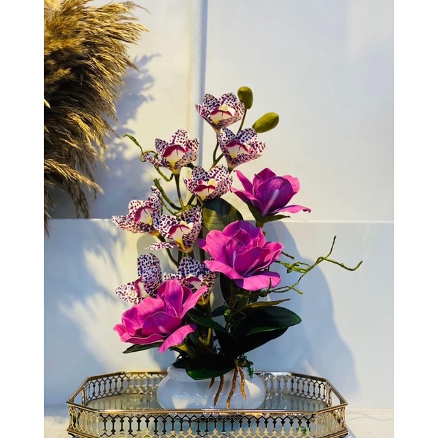 Bunga Hiasan Bunga Magnolia Hiasan Rumah ORKID LATEX 3D LATEX Orchid ...