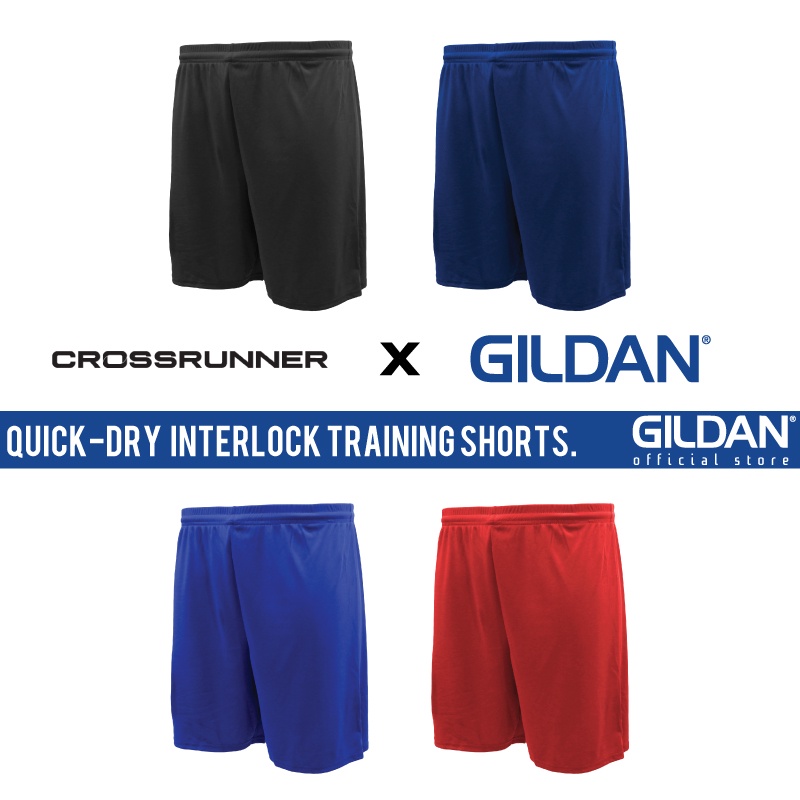 GILDAN x CROSSRUNNER Quick Dry Interlock Training Shorts CRS1100 Unisex ...