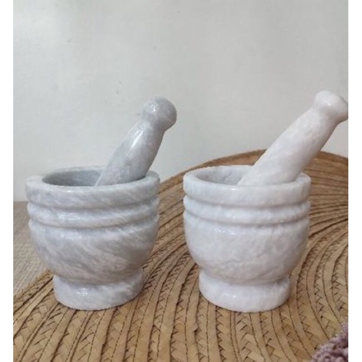 MORTAR AND PESTLE (ALMERES) 4” Romblon Marble | Shopee Malaysia