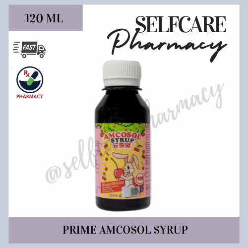 PRIME AMCOSOL SYRUP 120ML CHERRY FLAVOUR (PECAH / CAIR KAHAK) (BUDAK 1 ...