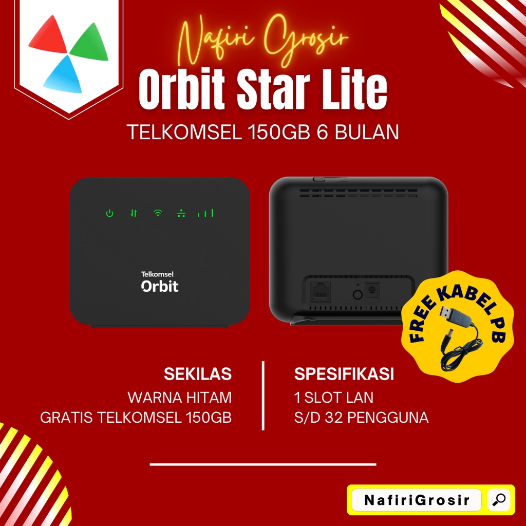 Modem ORBIT STAR LITE+POWER Cable STEP UP USB PORTABLE FREE TELKOMSEL ...