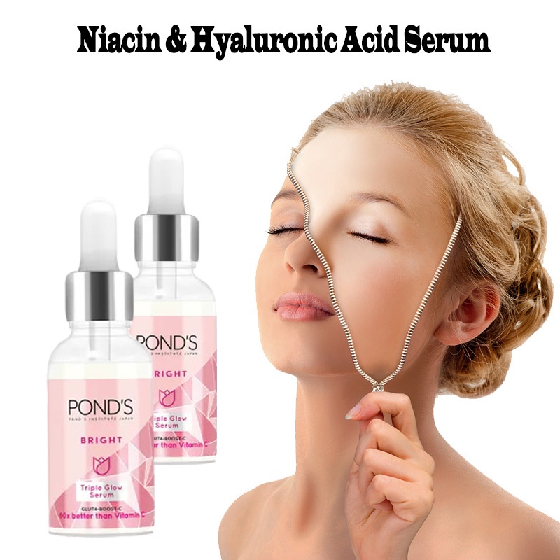 POND's Bright Triple Glow Skin Brightening Facial Serum for Gluta-Boost ...