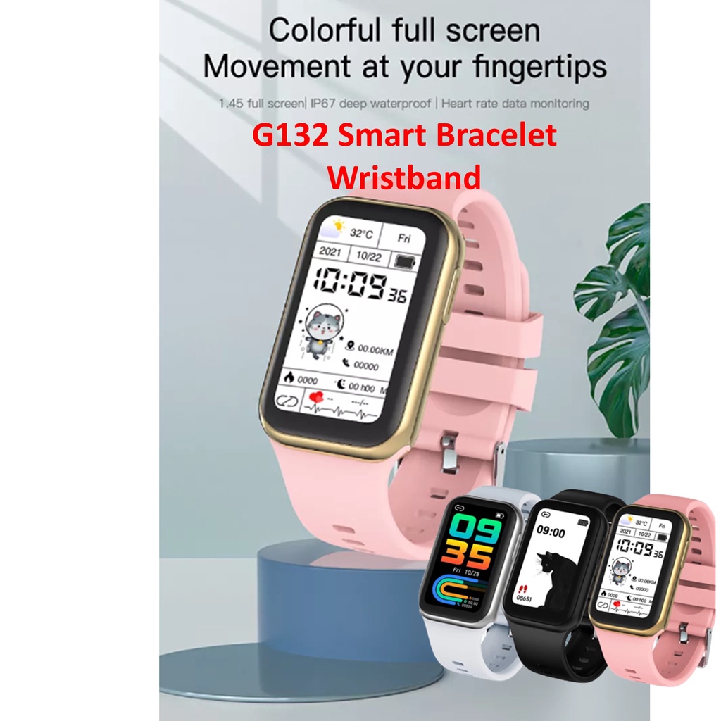 [CLEARANCE]G132 Smart Bracelet 1.45" Wristband Heart rate,Sleep ...