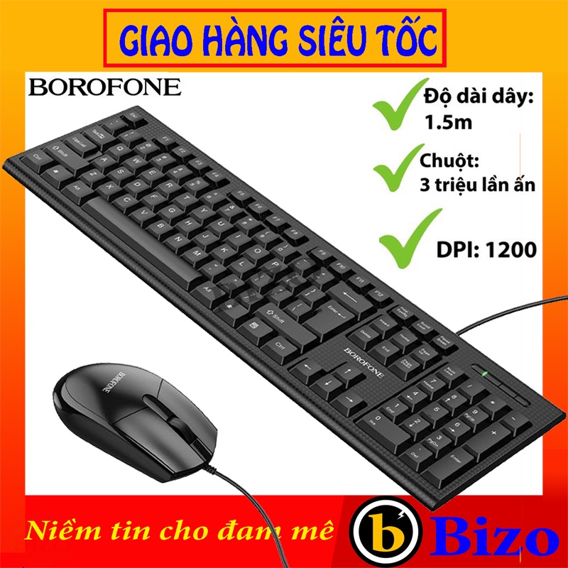 Borofone BG6 Gaming Keyboard and Mouse Set with cheap 1.5m PVC wire ...