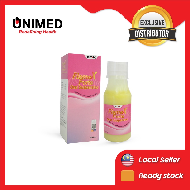 FlameX Forte Suspension 100ml- Gastroesophageal Reflux (GERD) | Shopee ...
