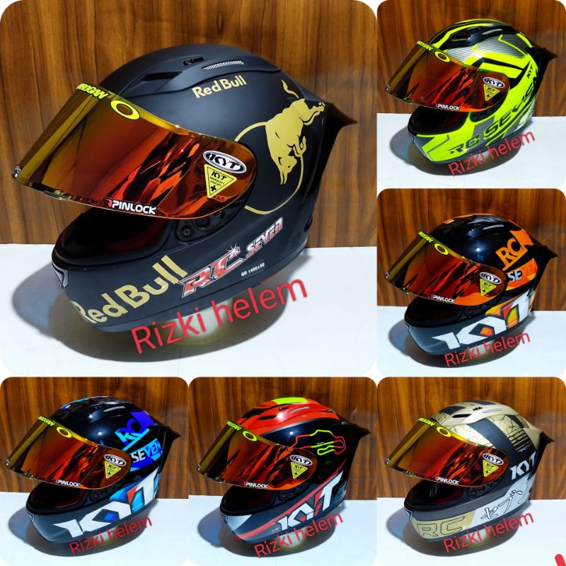 Kyt RC Seven full face helmet Handsome Package Iridium Silver Visor ...