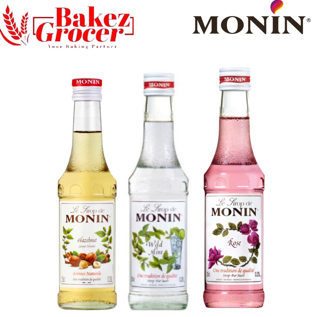 Monin Premium Syrup Wild Mint/ Passion Fruit/ Rose/ Caramel/ Strawberry ...