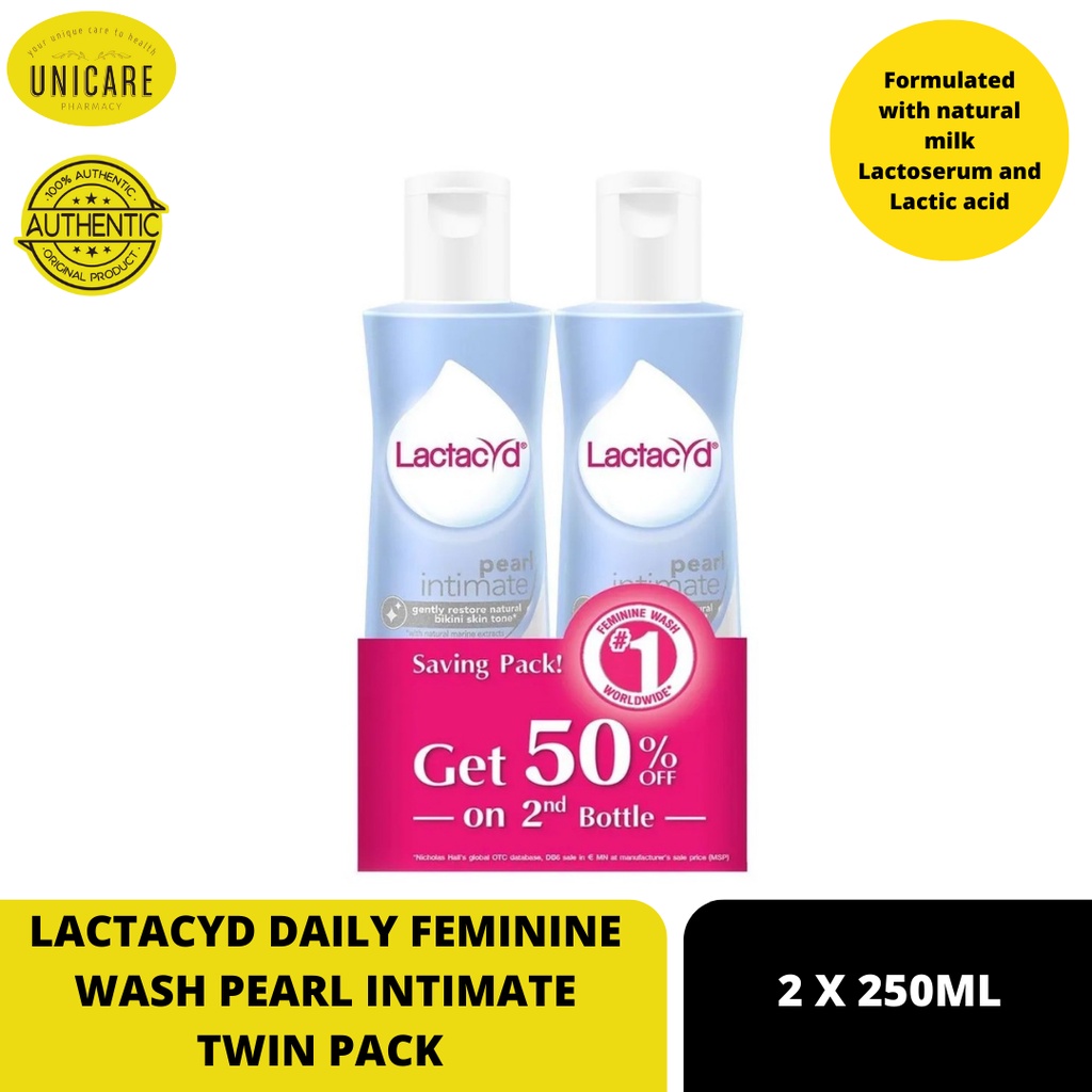 LACTACYD DAILY FEMININE WASH PEARL INTIMATE TWIN PACK (2 X 250ML ...