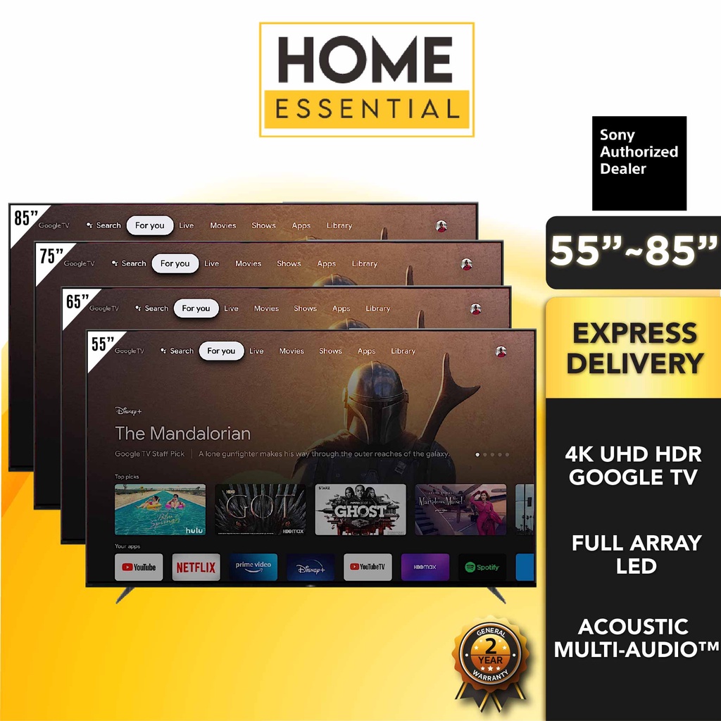 Sony Bravia XR Full Array LED 4K UHD Google TV X90K Series 85" XR-85X90K | 75" XR-75X90K | 65 ...