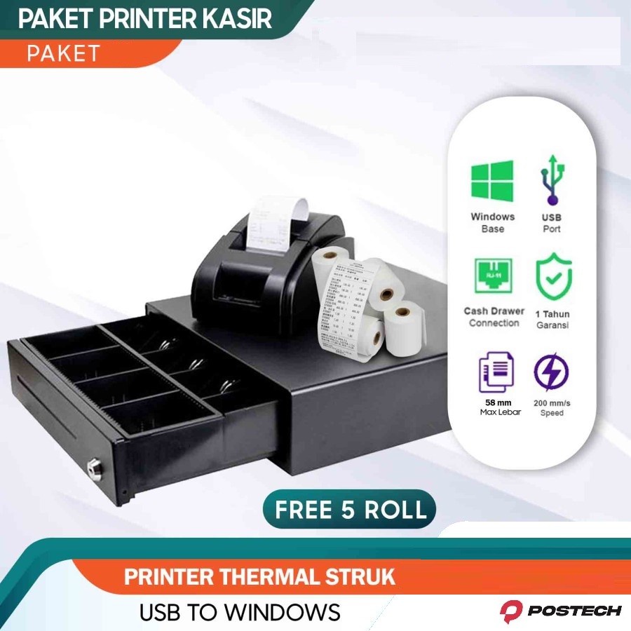 Windows Cashier Package (CASH DRAWER/Money DRAWER+THERMAL PRINTER+USB ...
