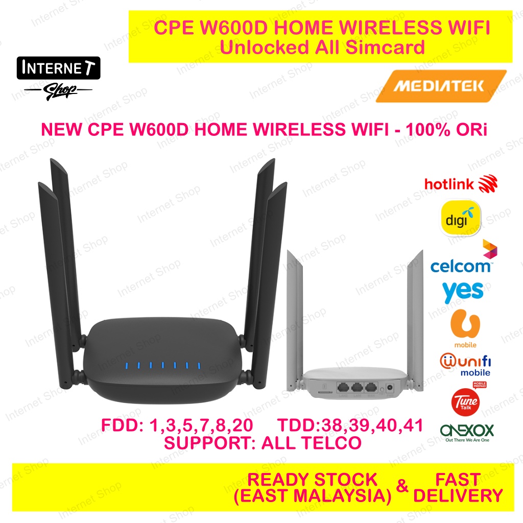 NEW LTE 4G MODEM MTK W600D UNLOCKED ALL SIMCARD ROUTER WIFI OEM aka cp101 a80 ac1200 B310 lc117 ...