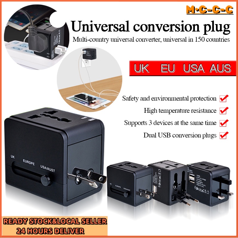 Dual USB Universal Travel Adapter 2.1A Charger Power Wall Universal ...