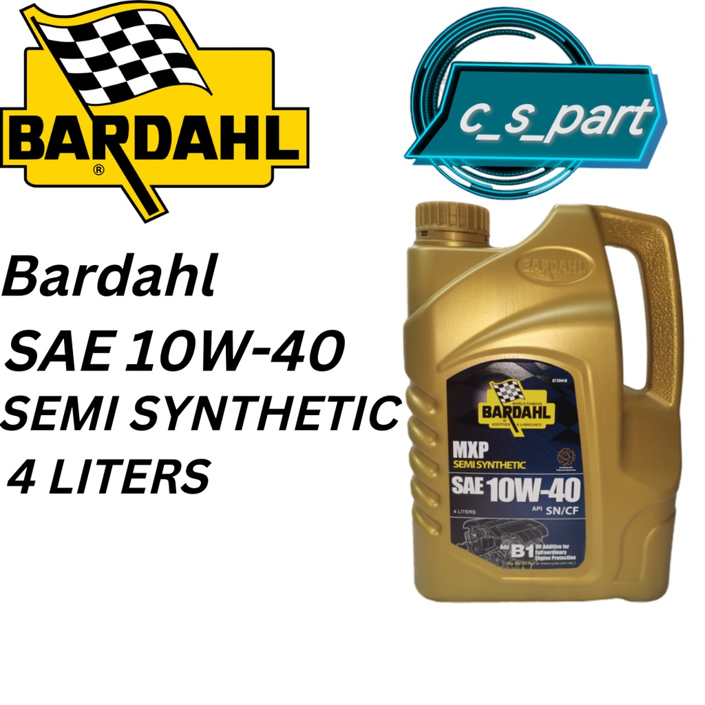 BARDAHL MXP SAE 10W40/10W-40 SEMI SYNTHETIC 4 LITER ENGINE OIL | Shopee Malaysia