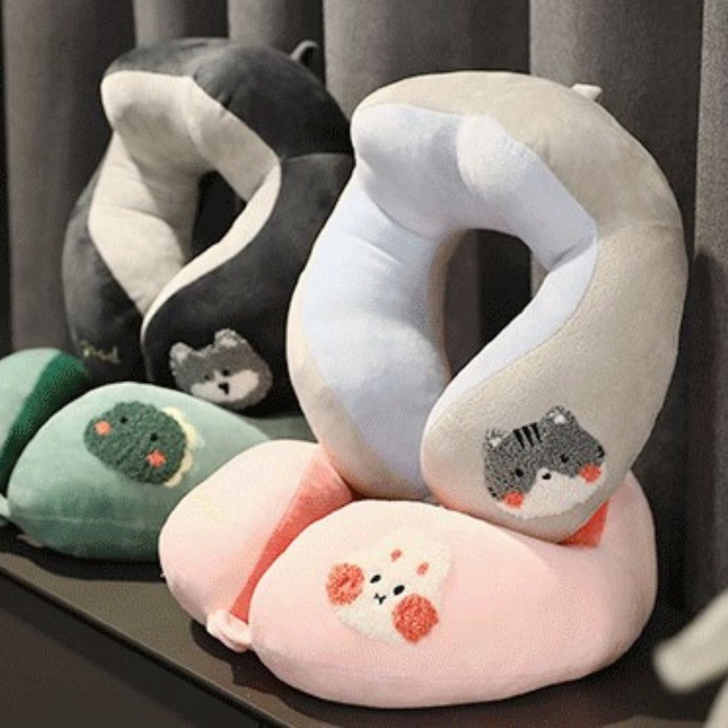 Neck Support Pillow Animal Travel Car Seat Headrest U Bantal Leher Cute ...