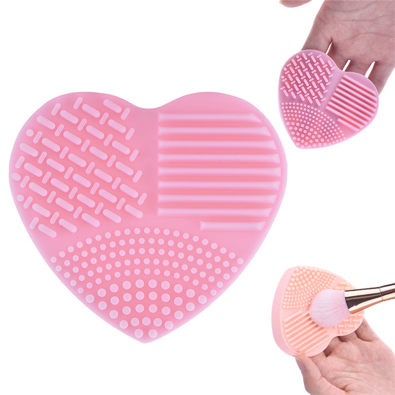 Colorful Heart Shape Clean Make up Brushes Wash Brush Silica Glove ...