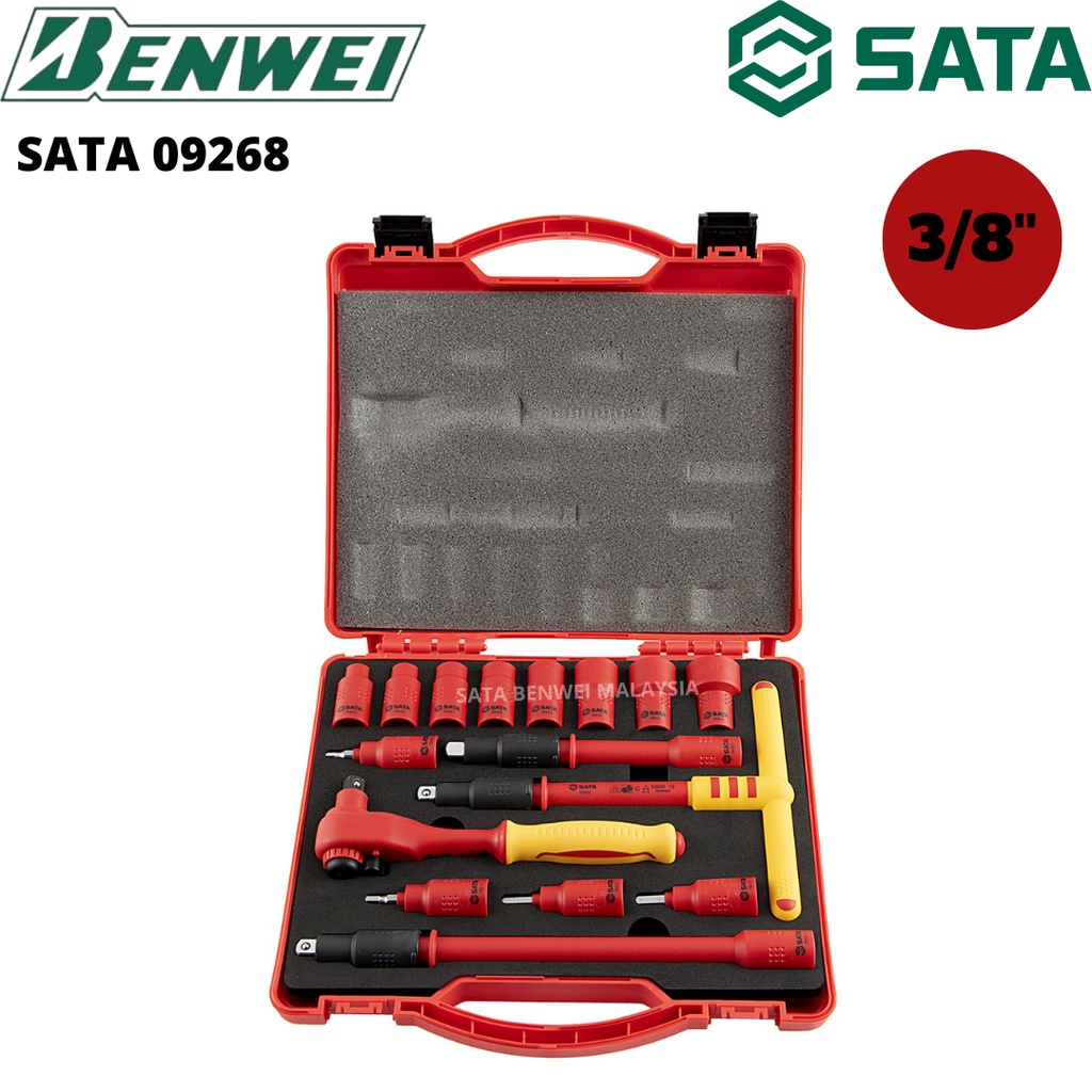(ND) SATA 09268 16PCS 3/8" VDE INSULATED SOCKET SET | Shopee Malaysia
