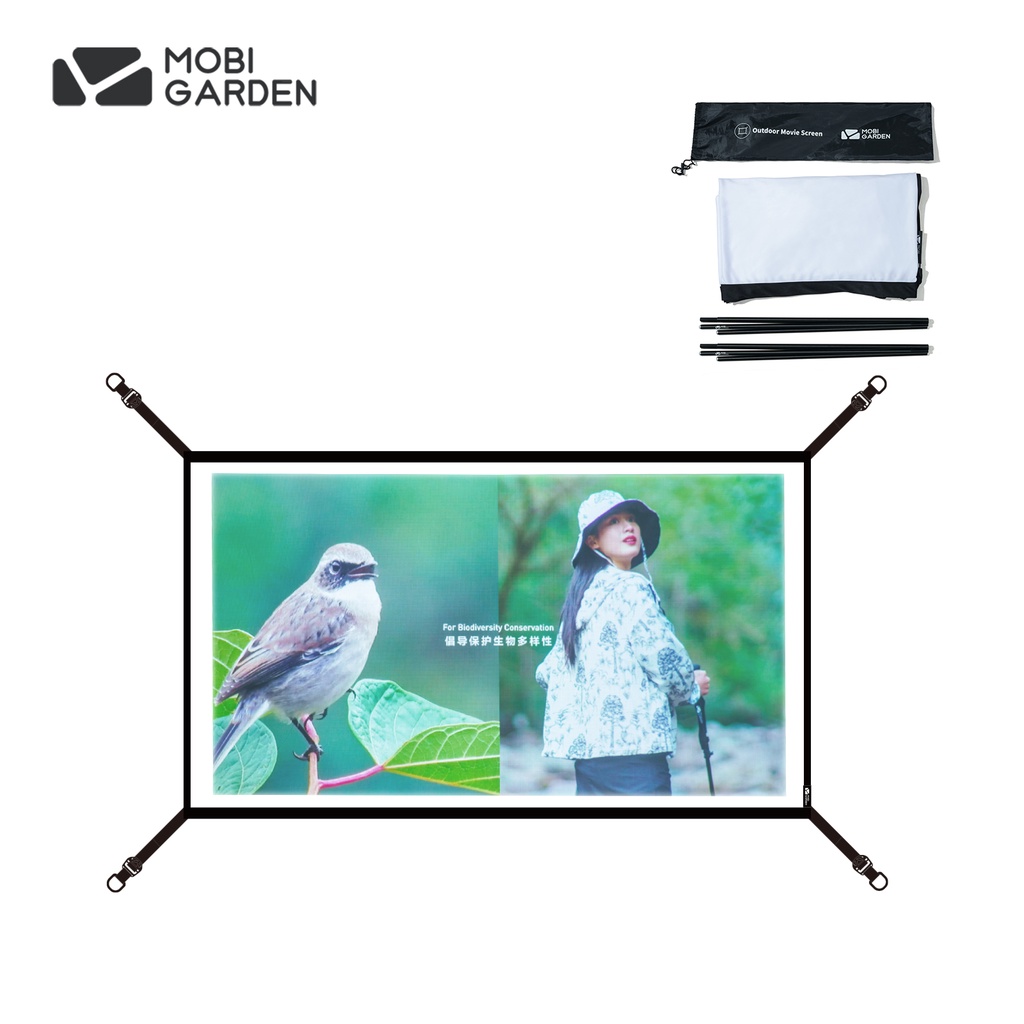 MOBI GARDEN Camping Projection Screen Portable Foldable Wall Watch ...
