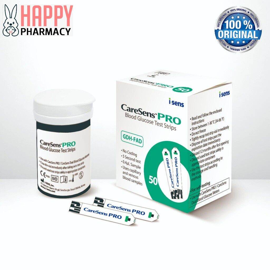 CARESENS PRO BLOOD GLUCOSE TEST STRIPS 50'S I SENS CARESENSPRO | Shopee ...