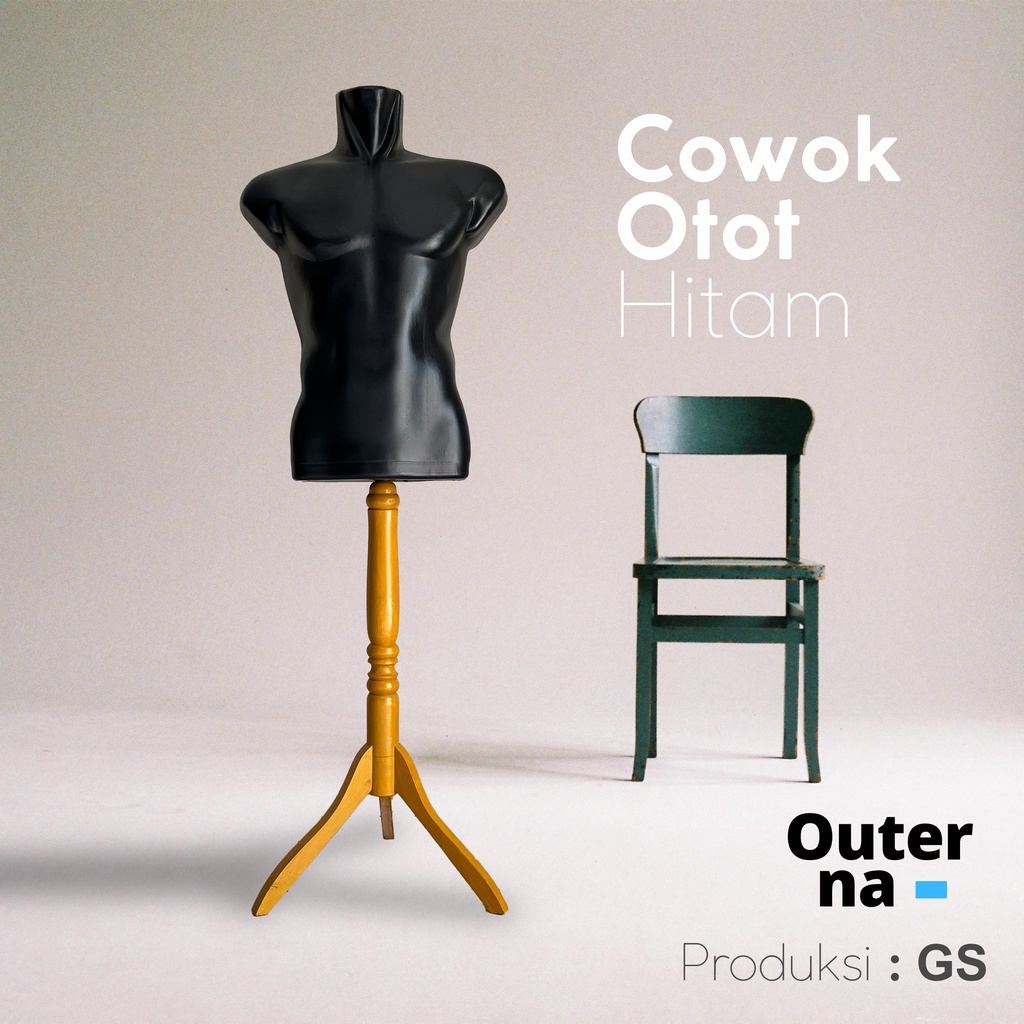 KAYU HITAM Black Muscle Male Mannequin | Iron leg statue or wooden leg ...