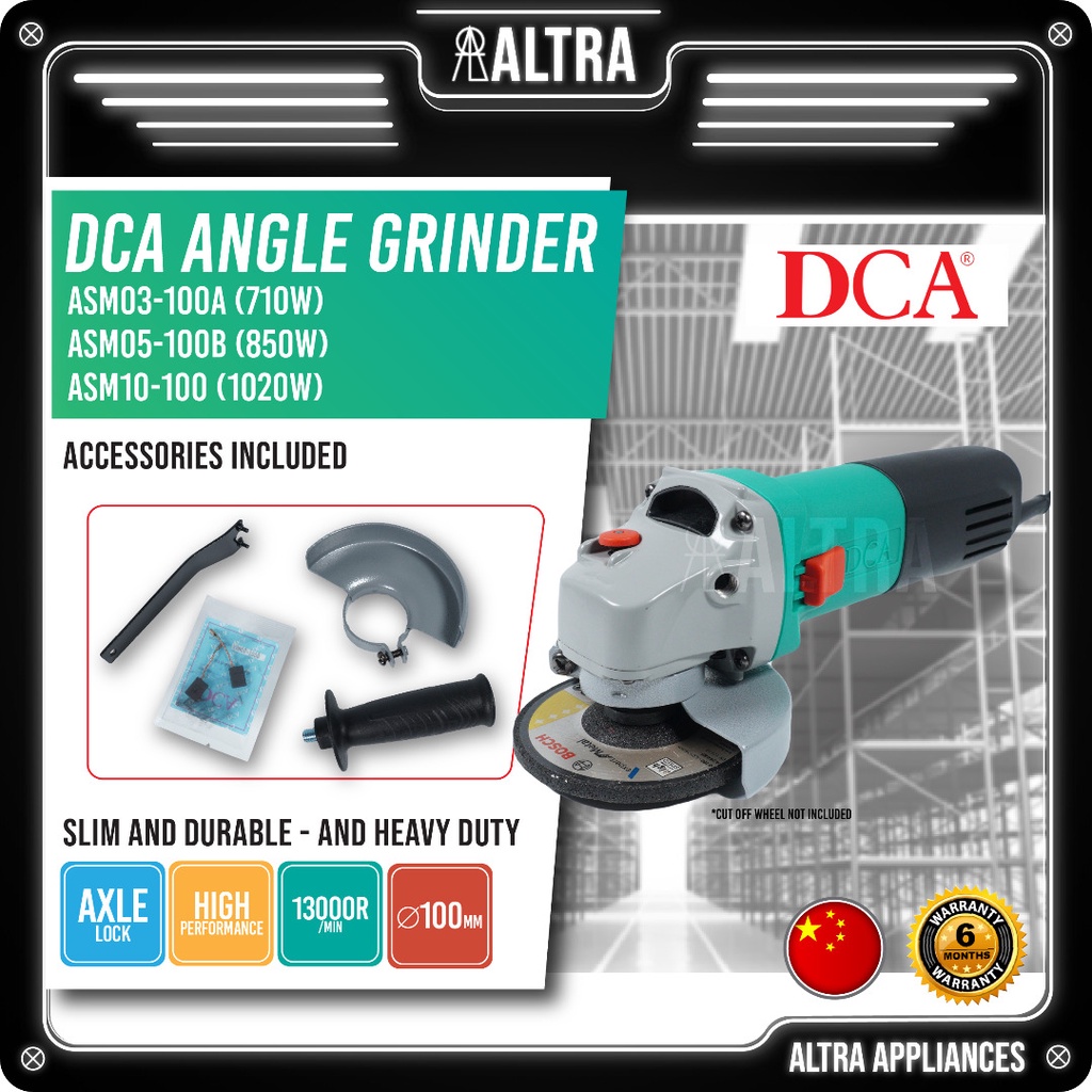 DCA Angle Grinder ASM03-100A DCA / ASM05-100B / only ASM10-100 With ...