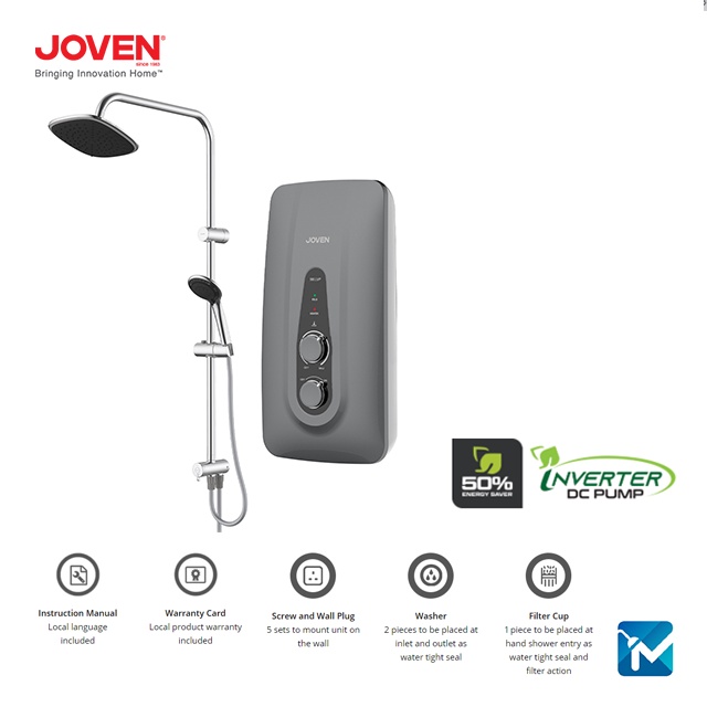 Joven SB11 Series Instant Water Heater with Rainshower 10” - (SB11e-RS / SB11iP-RS) | Shopee ...