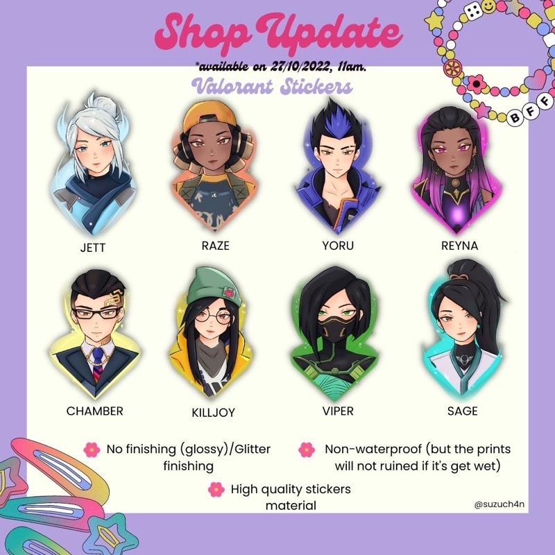 VALORANT STICKERS (FANART) | Shopee Malaysia