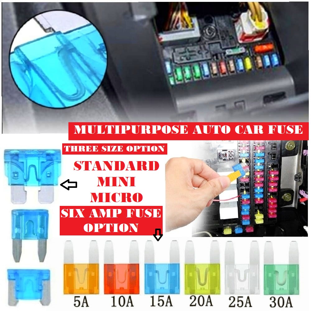 Car Blade Fuse Mini Micro Standard 5A 7.5A 10A 15A 20A 25A 30A Fius Kereta Lorry Motor Van Truck ...
