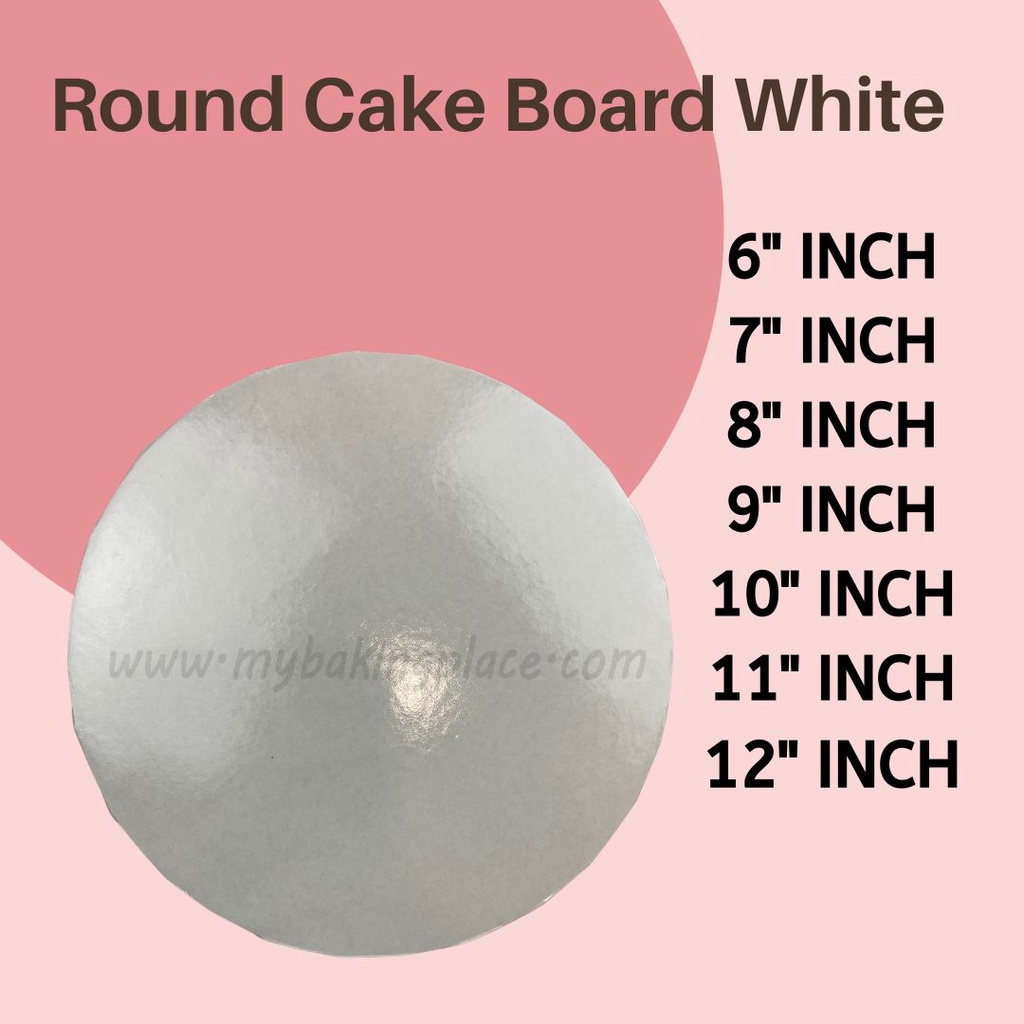 Round Cake Board White Board Premium White Cake Board Round Papan Kek ...