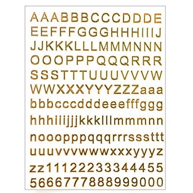 Alphabet Letter Numbers Decorative Gold Wordings Sticker UV Epoxy Resin ...