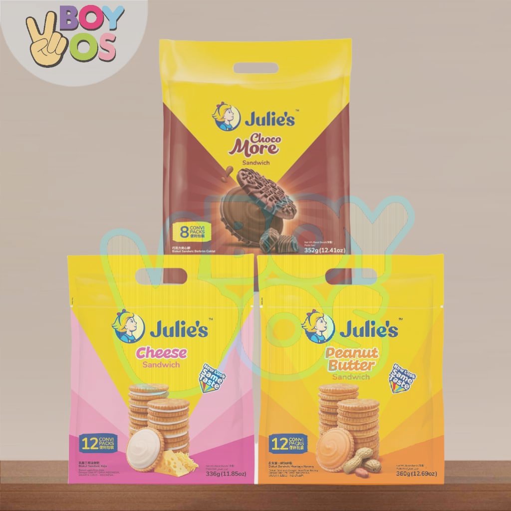 Julie's Peanut Butter (360g) / Cheese Sandwich (330g) / Choco More Sandwich (352g) | Shopee Malaysia