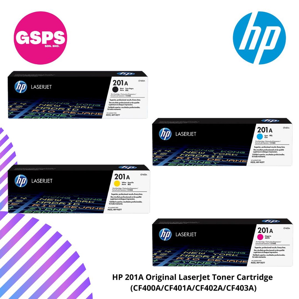 HP 201A Original LaserJet Toner Cartridge (CF400A/CF401A/CF402A/CF403A ...