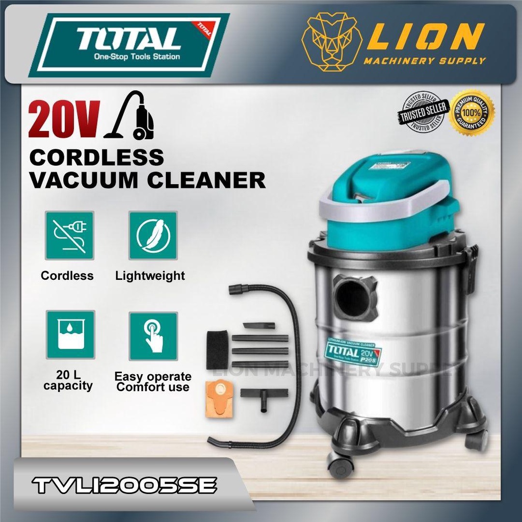 TOTAL Li-ion Cordless Vacuum Cleaner (20L) for Wet & Dry with Blower ...