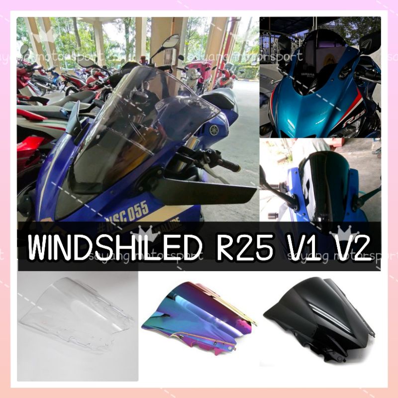 WINDSHIELD R25 V1-29CM V2 V3-LONG 35CM VISOR WINDSCREEN VISOR CAP YMH ...