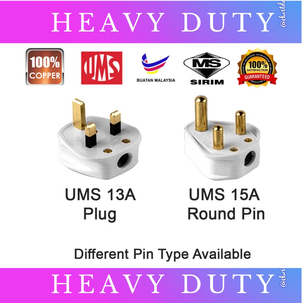 UMS 15A MK654 13A UMS Plug Top Sirim / Plugtop / kepala plug / 3pin ...