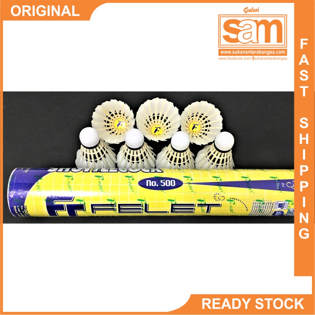 FELET No. 500 Badminton Shuttlecock. Speed 77. (12 shuttlecocks in a tube) | Shopee Malaysia