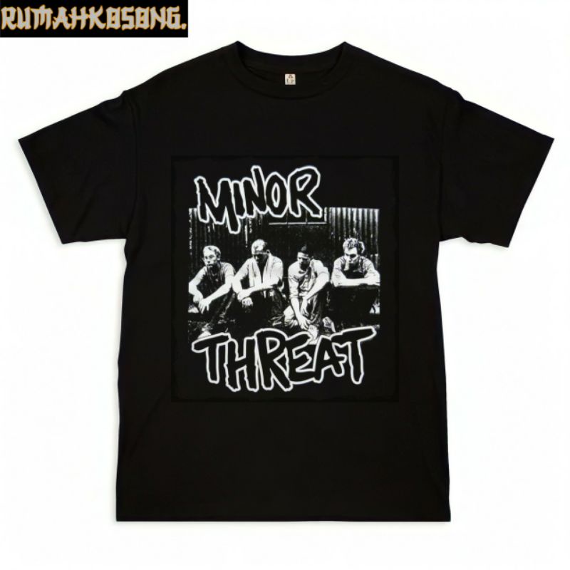 HITAM Minor THREAT Black T-Shirt | T-shirt MINOR THREAT BAND Clothes ...