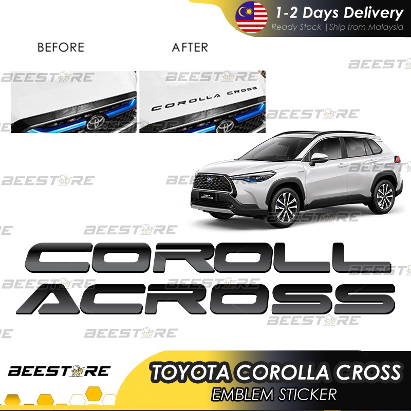 TOYOTA COROLLA CROSS 2021 2022 2023 logo sticker Bonet logo Wording ...