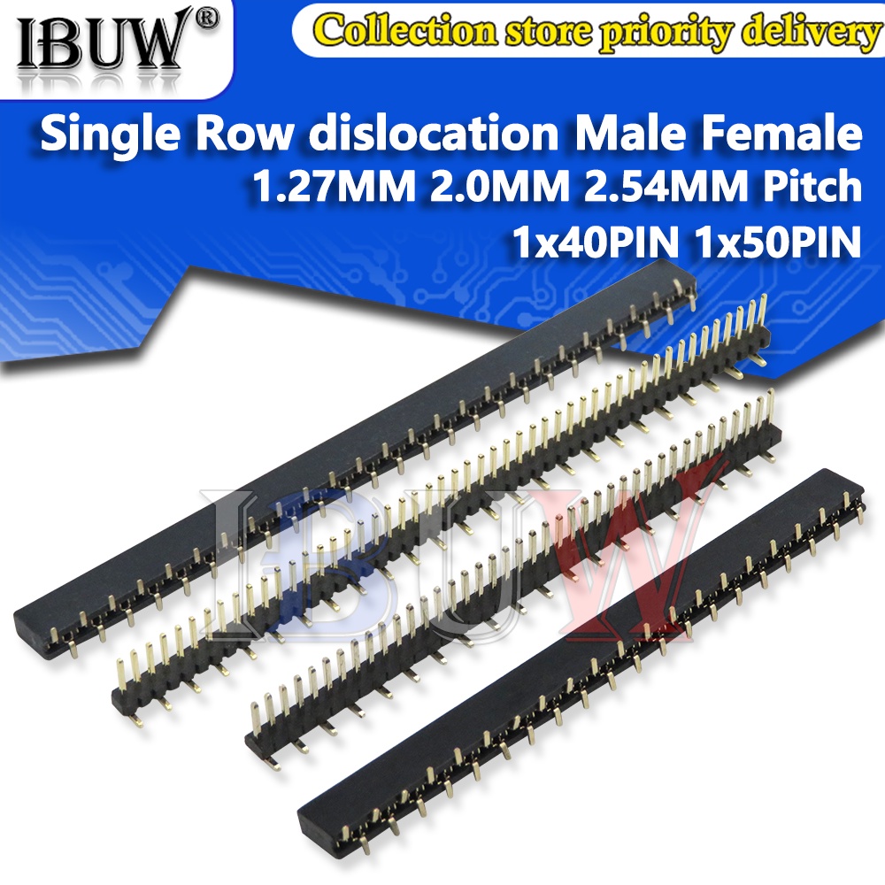 5pcs 1 40p 1 50p Smt Single Row Dislocation Male Female Pcb Pin Header